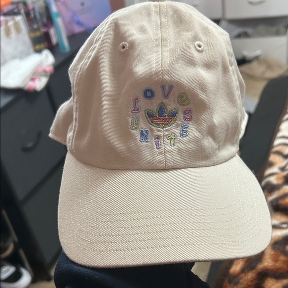 adidas | Accessories | Adidas Beige Cap With Love Unites Embroidery ...